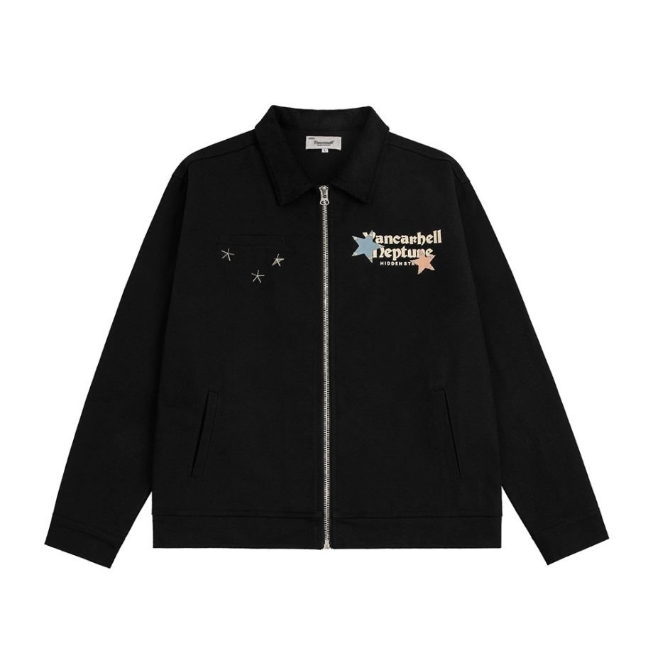 Cargo Jacket with Washed Print - THEOUTSIDESIDE