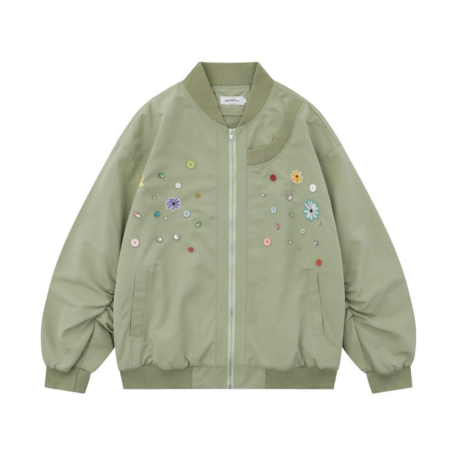 Floral Intellisphere Varsity Jacket - THEOUTSIDESIDE